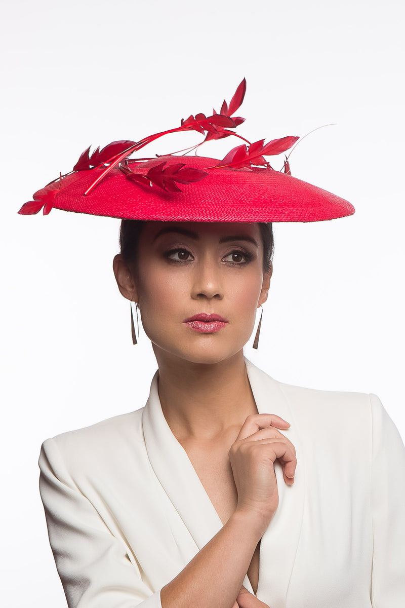 RedPlatterHatwithFloatingFeathersbyFelicityNortheastMillinery3 ...